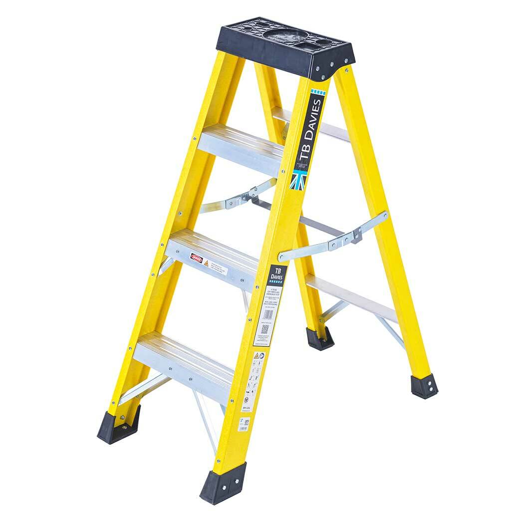 TB Davies Electricians Fibreglass Step Ladders - 4,5,6,8 & 10 Treads ...