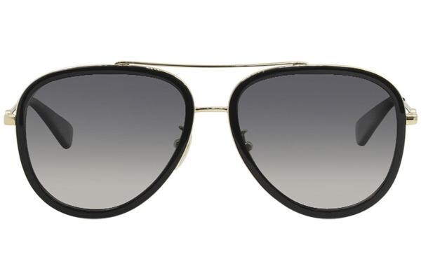 Gucci GG0062S 011 Pilot Sunglasses Black Gold Frame Grey Gradient Lens ...