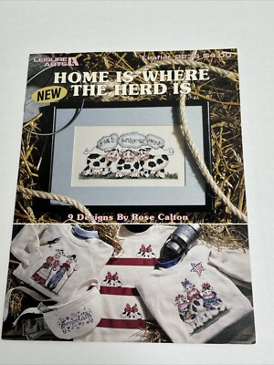 Leisure Arts Home Is Where The Herd Is Leaflet 2236 Cows Cross Stitch ...