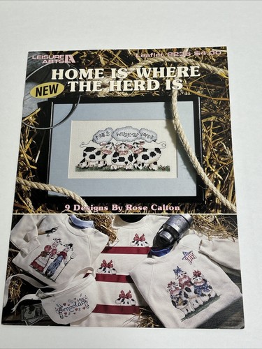Leisure Arts Home Is Where The Herd Is Leaflet 2236 Cows Cross Stitch ...