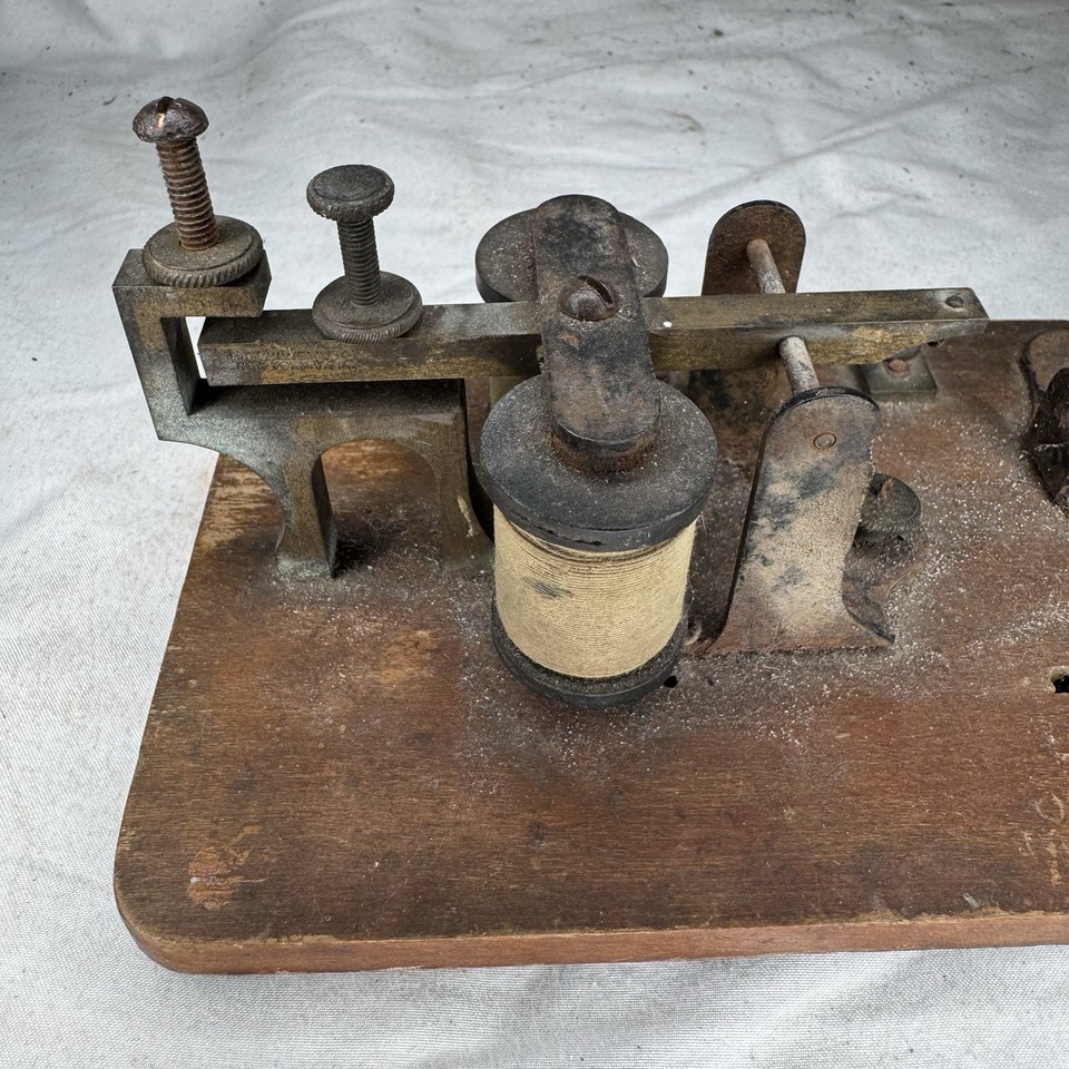 Antique Telegraph Sounder & Key Set Early Wireless Telegraph Equipment ...