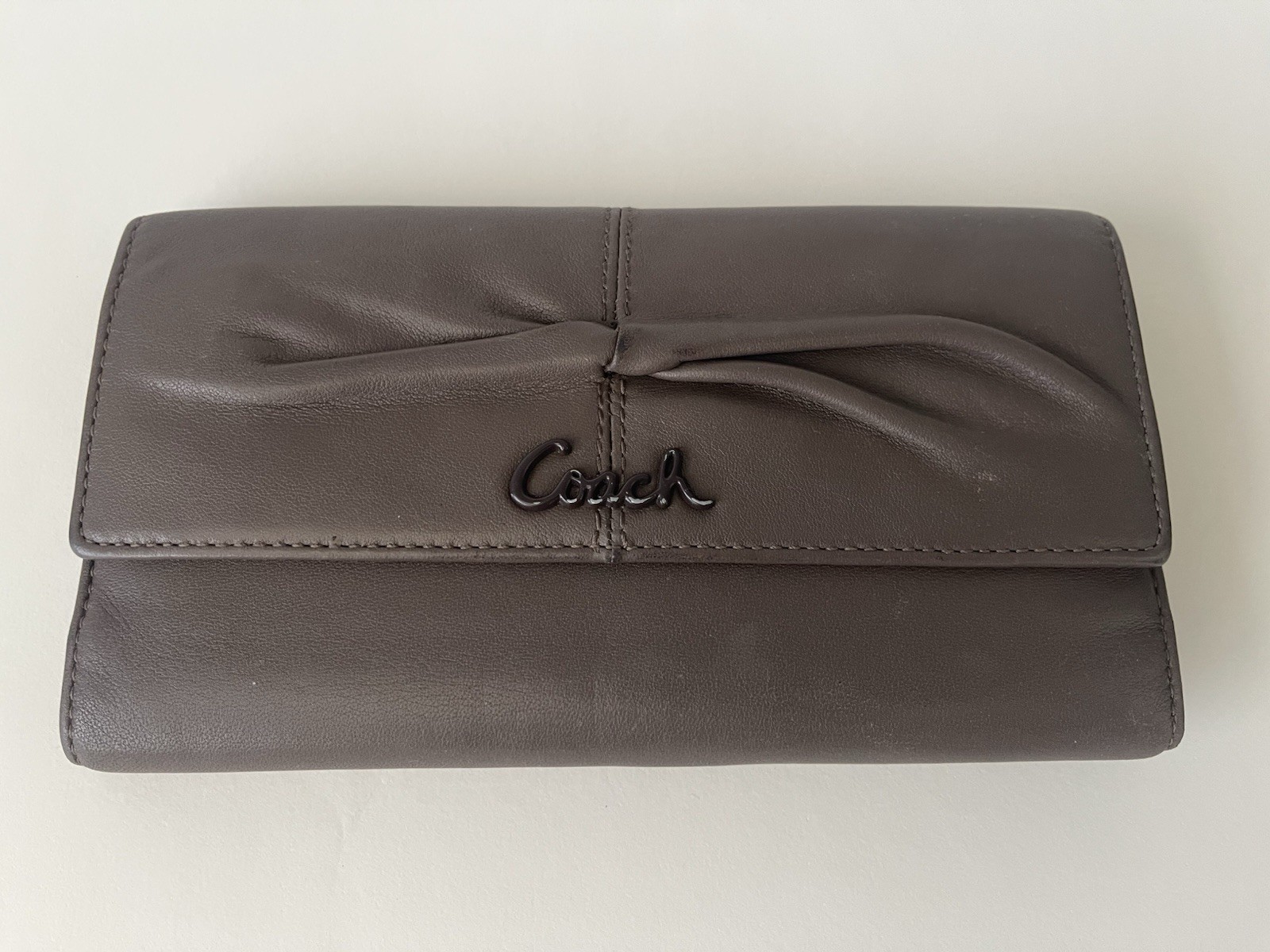 Vintage Coach Gray Soho Trifold Wallet w/Coin Purse - Gem