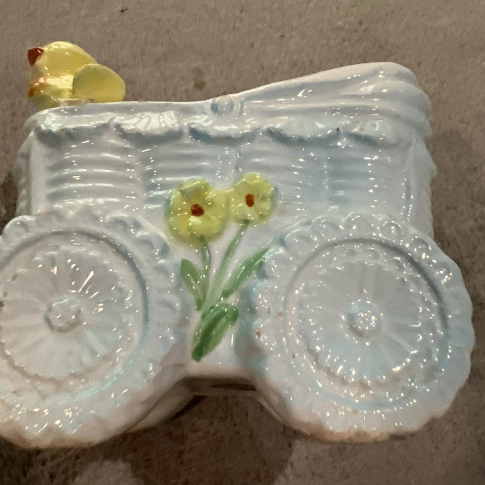 Vintage 1985 Inarco Baby Planter Japan Buggy Stroller Carriage Blue ...