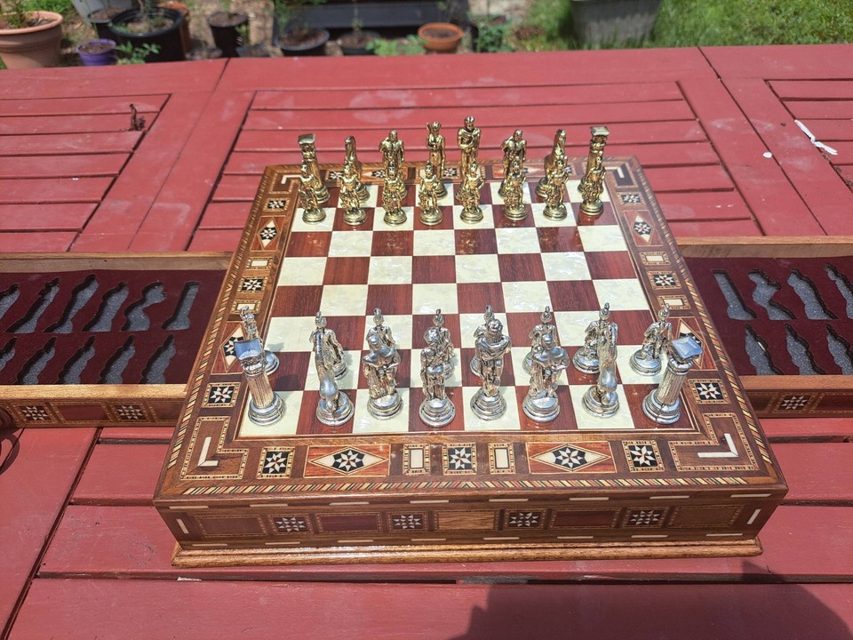 Luxury Ancient Greek Chess Set / Turkish Imported / Wood Stained ...
