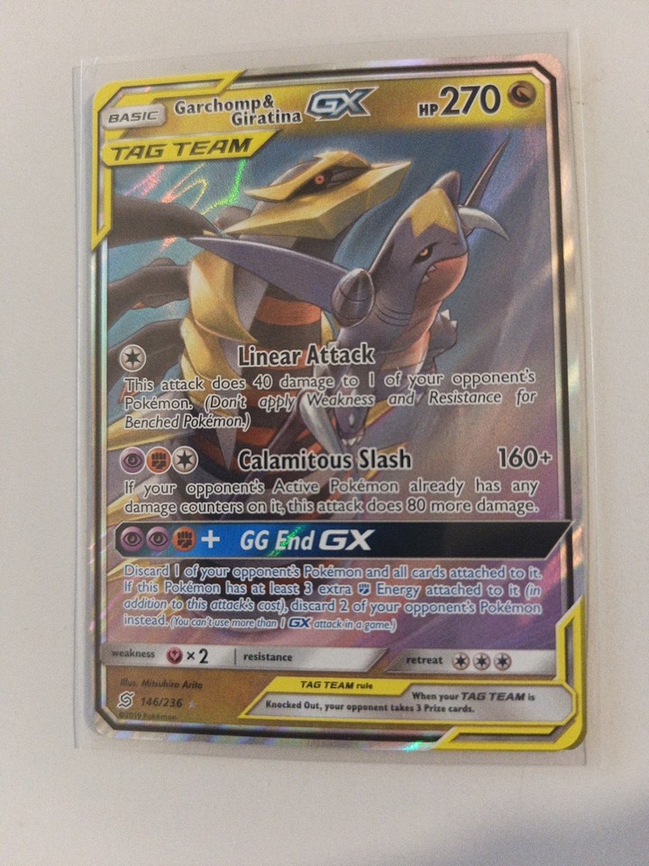 Garchomp & Giratina GX Tag Team Holo Card 146/236 Sm-Unified Minds ...