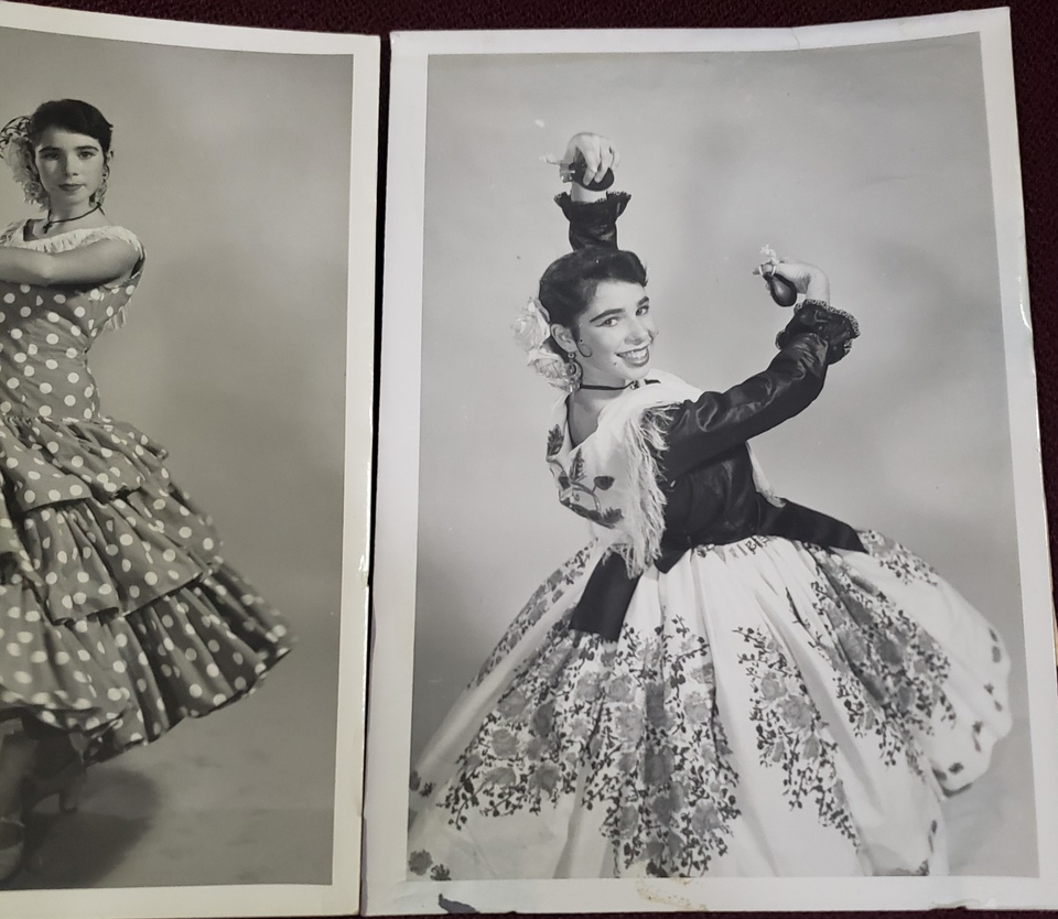 Flamenco Dancer Pretty Hispanic Girl Castanets 2 Vintage Photos | eBay