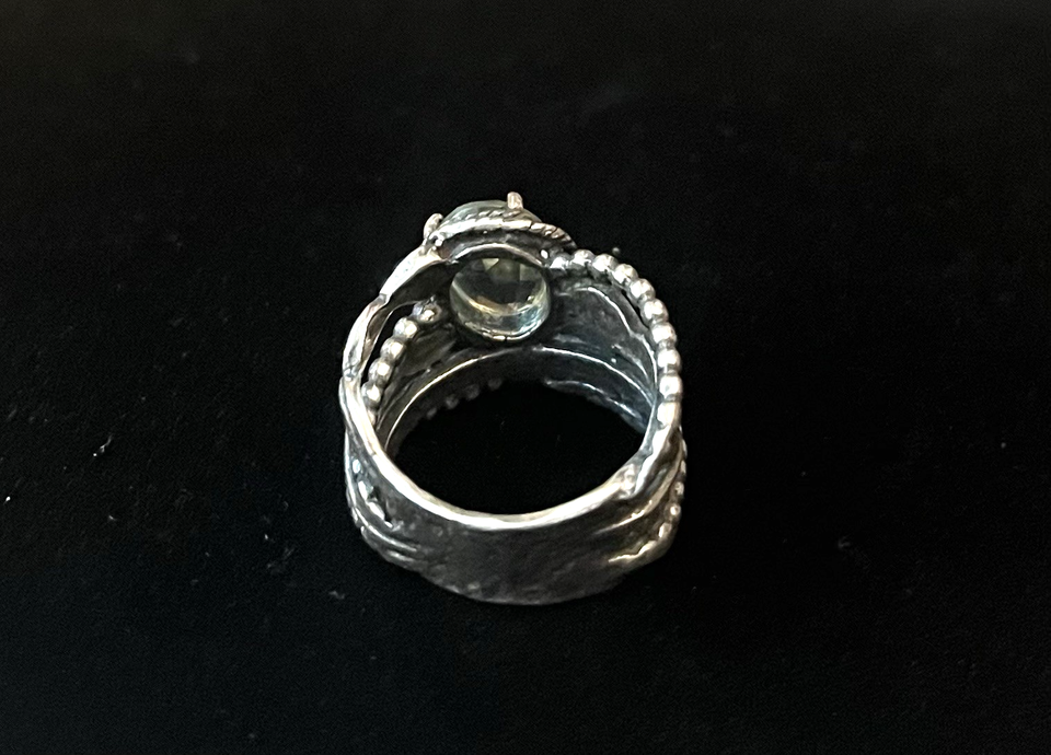 PZ Paz Israel 925 Ring Sterling Silver 925 Oval Light Green Stone Size ...