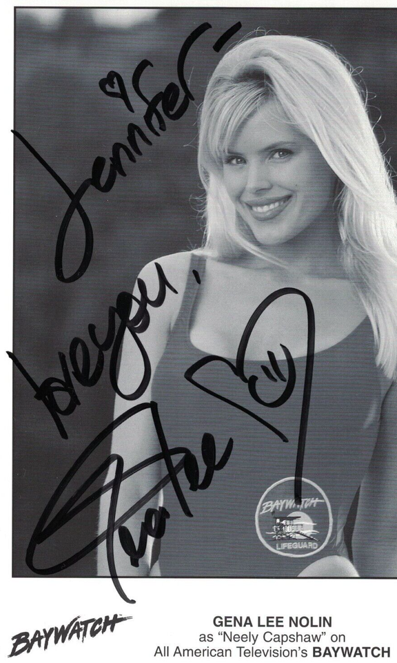 GENA LEE NOLIN Signed Autographed 8X10 Sheena Baywatch Neely Capshaw ...