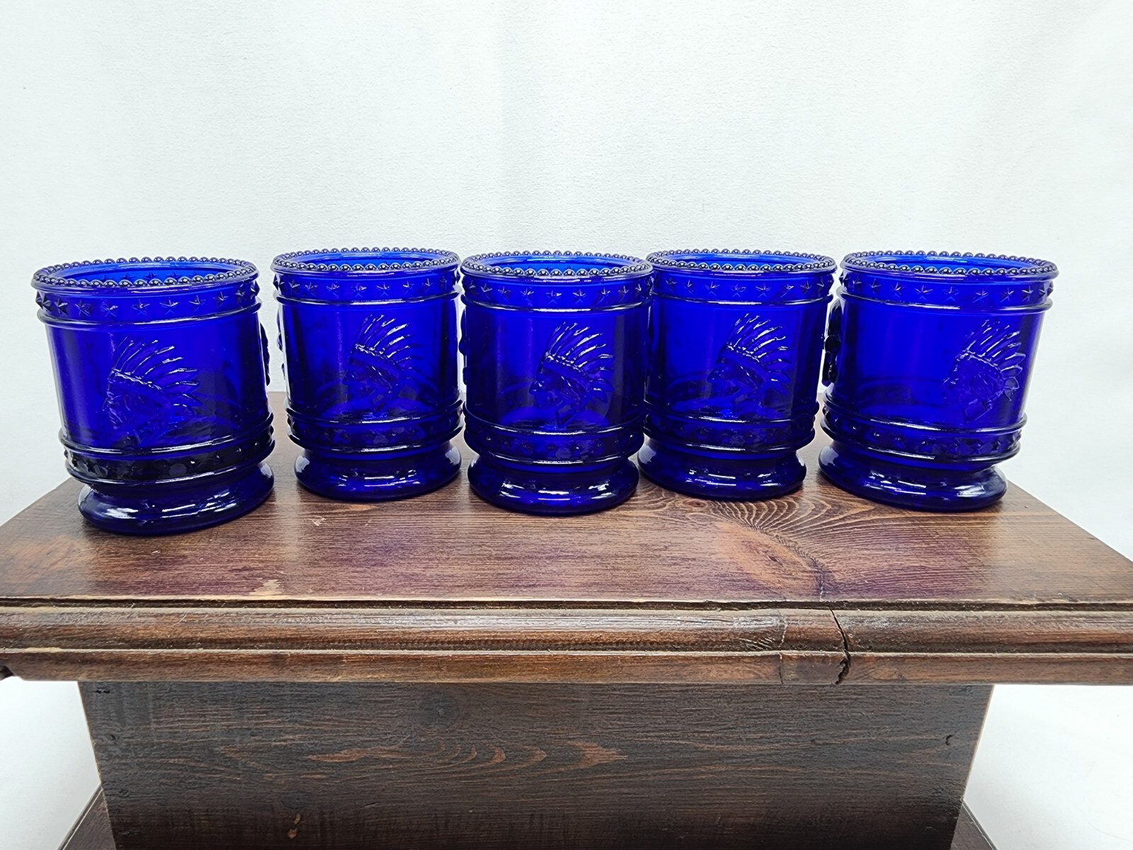 Bob St Clair 1976 Bicentennial Cobalt Blue Glass Toothpick Holder Set ...