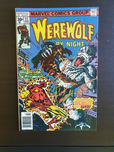 WEREWOLF BY NIGHT 43 MARVEL HORROR COMIC GRADE AROUND FINE TO VERY FINE ...