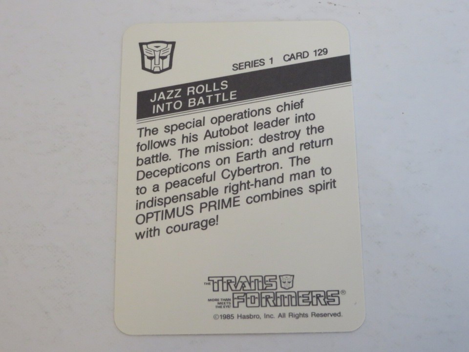 PROWL AND JAZZ #130 TRANSFORMERS MILTON BRADLEY ACTION TRADING CARD ...