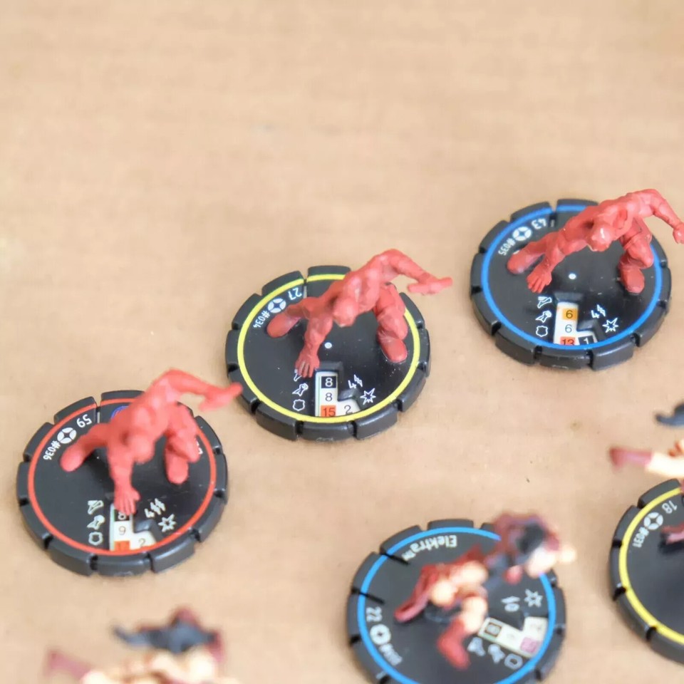 Hero Clix Yellow/Blue/Red Elektra Daredevil Kingpin Marvel Collectable ...