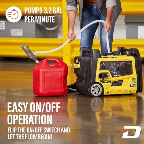 DeWay Battery-Powered Stick Fuel Transfer Pump with Fast 3.2GPM Flow ...