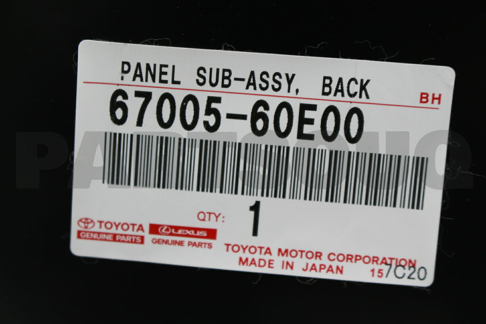 6700560E00 Genuine Toyota PANEL SUB-ASSY, BACK DOOR 67005-60E00 | eBay.de