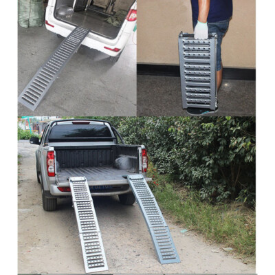 Folding Aluminum Lawn Garden Car Short Bed Truck Ramps Motorcycle Ramp ...