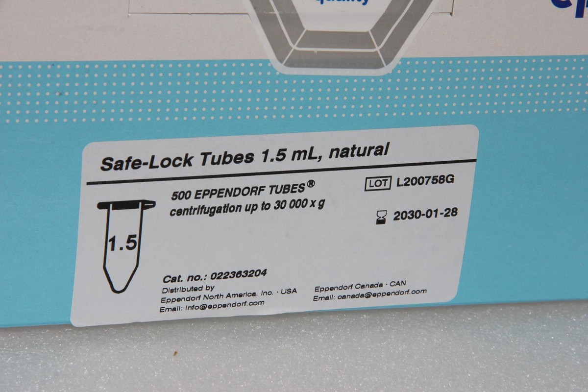 Eppendorf Dna Lobind Tube 15ml 200 Safe Lock Tubes Pcr Tubes