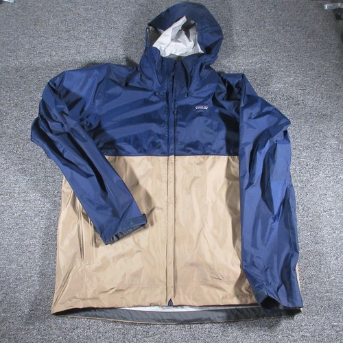 Patagonia Jacket Mens XL Blue Brown Full Zip Rain Lightweight ...