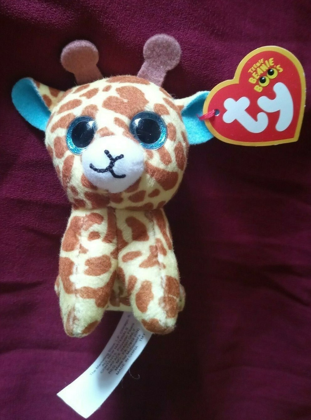 new rare collectible ty SAFARI THE GIRAFFE TY TEENIE BEANIE BOO- blue ...