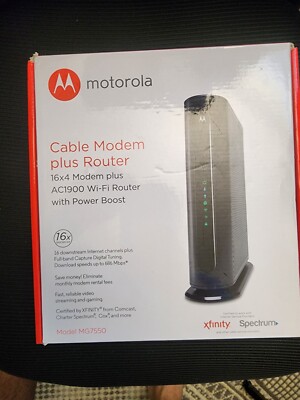 Motorola MG7550 16x4 High Speed Cable Modem - Black 855631006057 | eBay
