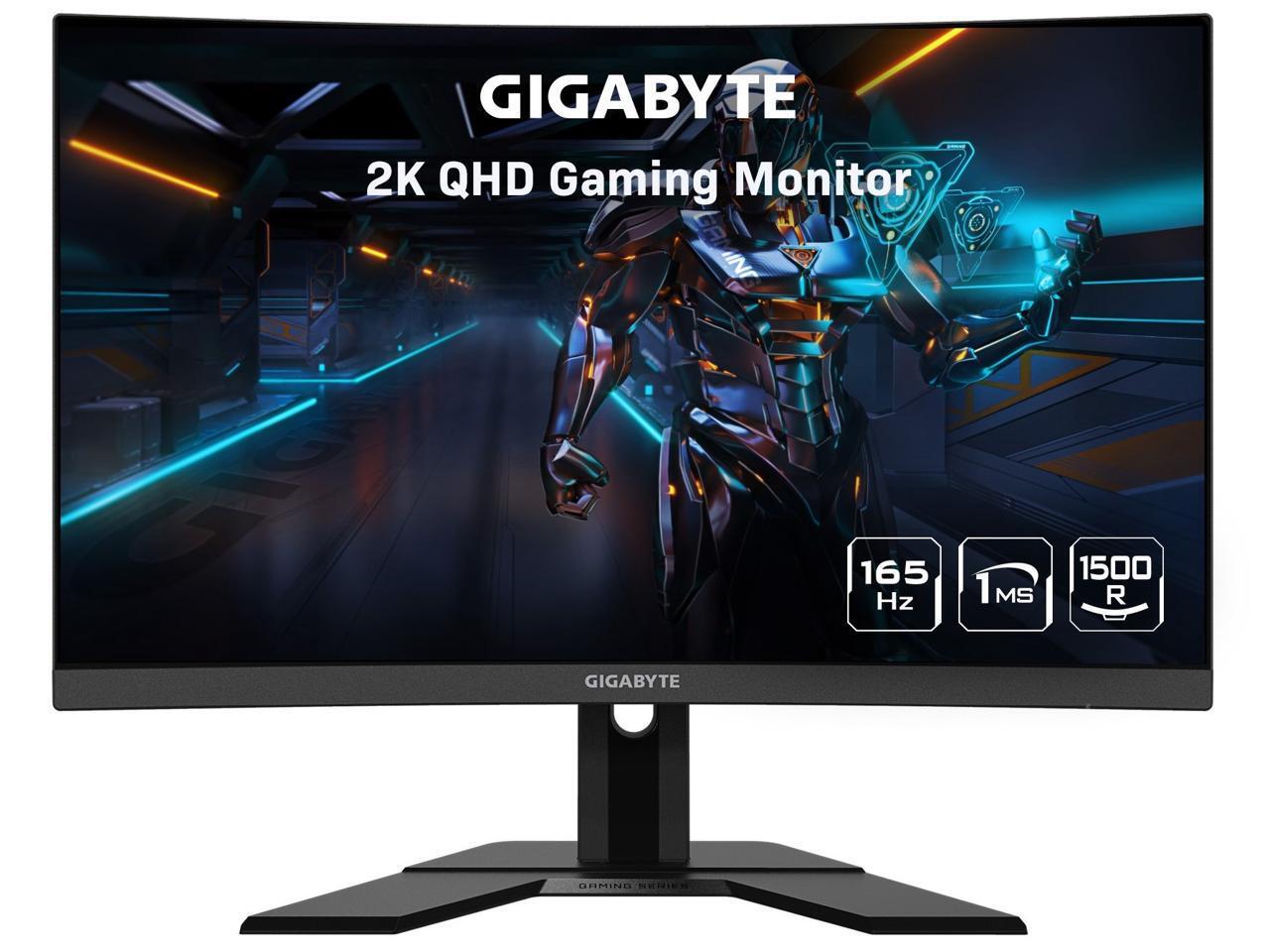 GIGABYTE GS27QC 27" 165Hz 1440P Curved Gaming Monitor, 2560 x 1440 VA ...