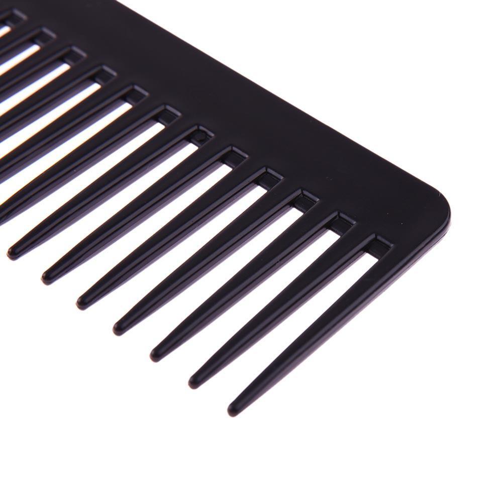 AU Black Plastic Wide Teeth Comb Wavy Hair Styling Detangling Wide Comb ...