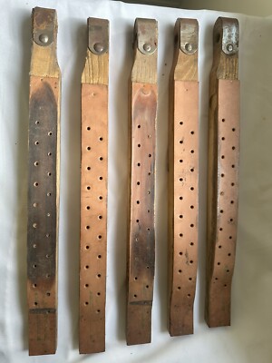 5 Vintage Textile Mill Shuttle Sticks. Wooden & Leather. 18” | eBay