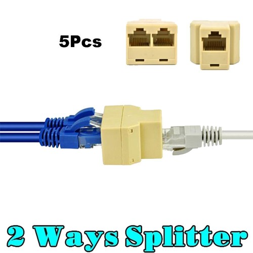 Dual Female Port CAT5/CAT6 Connector Adapter RJ45 Splitter Network ...