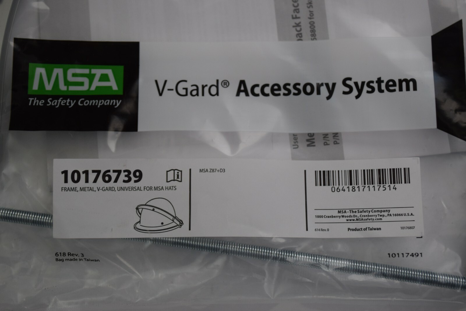 V-gard Metal Frame for Hard Hats With MSA Helmets 10176739 for sale ...