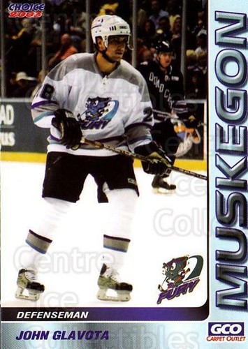 2002-03 Muskegon Fury #8 John Glavota | eBay