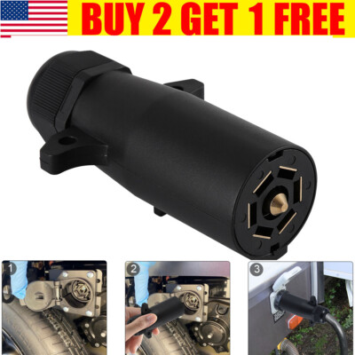 RV Style 7 Way Blade Trailer Connector 7 Pin Trailer Wiring Adapter ...