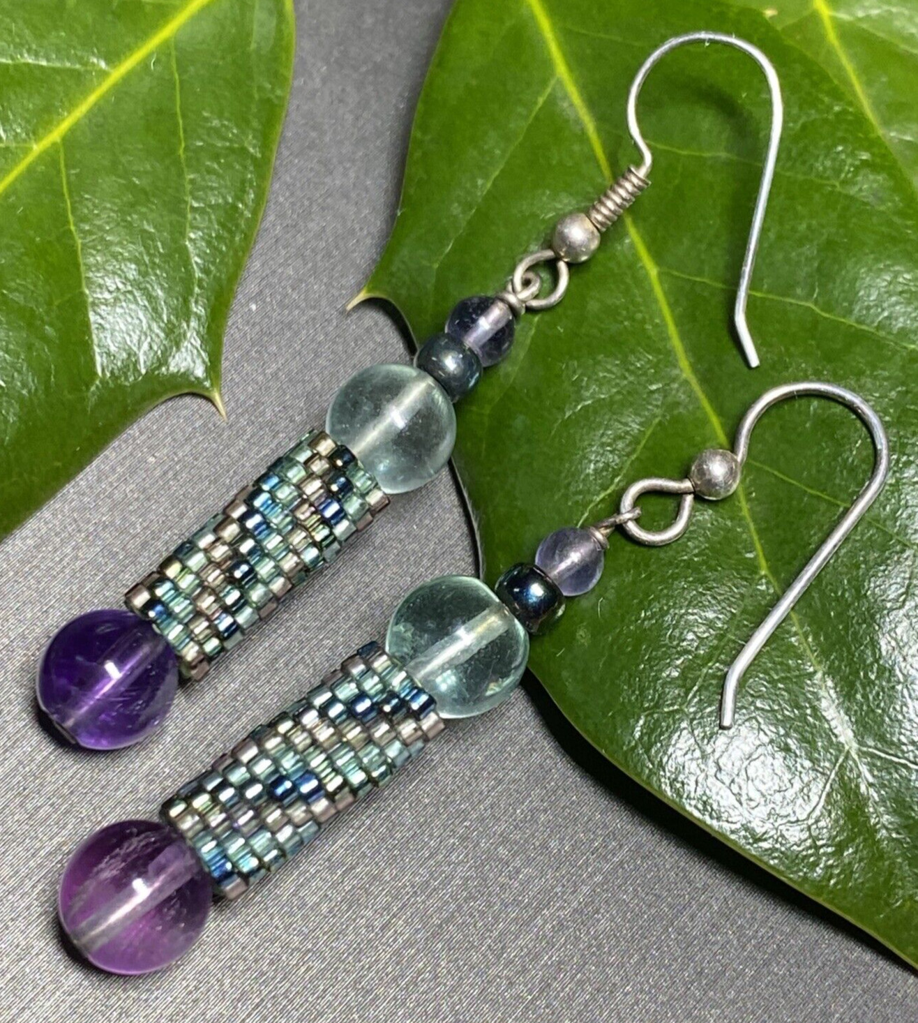 Unusual Peyote Stitch Around Tubular Bead Amethyst Vi… - Gem