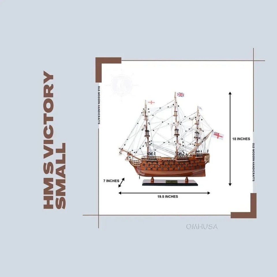 Victory Small Tall Ship Model | Handcrafted Wooden Ship Model W/ Mizzen ...