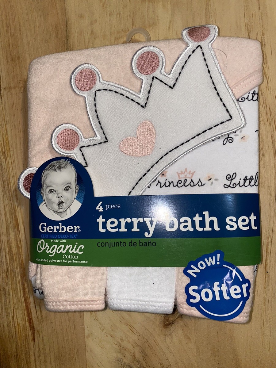Gerber Baby Logo Bath Gerber 4 Piece Baby Girls White Unicorn Towel
