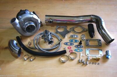 T3/T4 Hybrid Turbocharger Kit T3 T4 Turbo -4an Line Kit, pipe SS Kit ...
