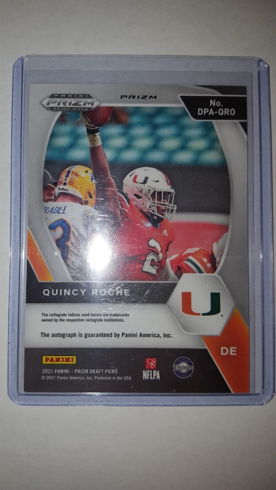 2021 Panini Prizm Draft Picks Hyper Quincy Roche #DPA-QRO Rookie Auto ...