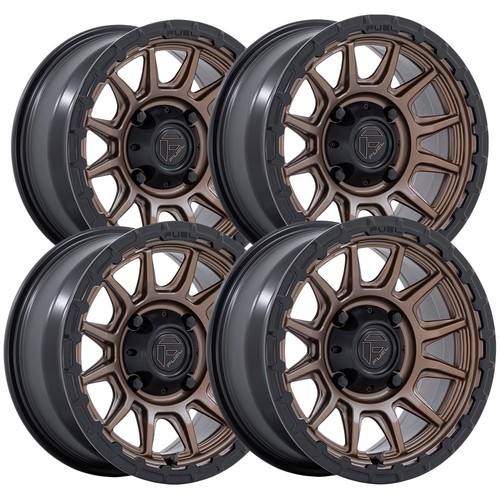 (Set of 4) Fuel UTV FV866 Piston 15x7 4x137 +10mm Bronze Wheels Rims 15 ...