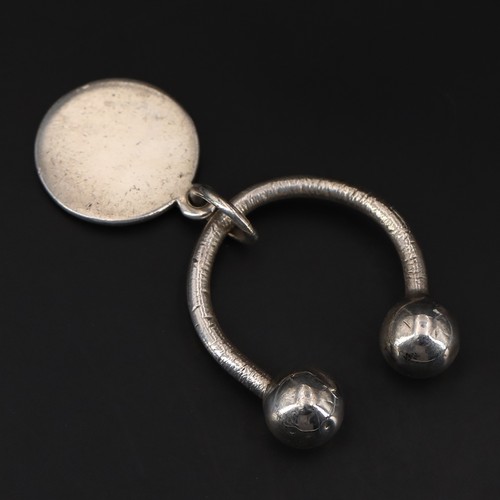 Sterling Silver TIFFANY & CO Engravable Tag Horseshoe Hoop Keychain Key ...