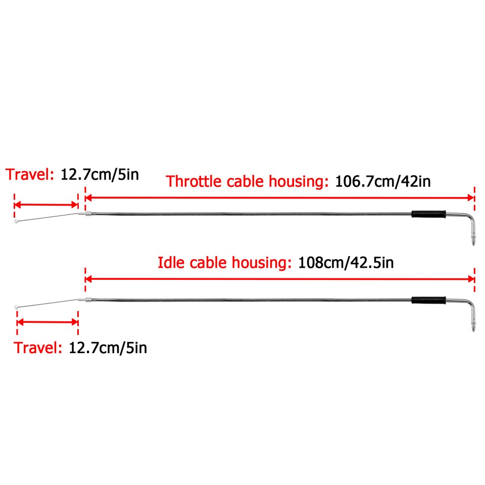 10"-12" Handlebar Throttle and Idle Cables For Harley Dyna Super Glide ...