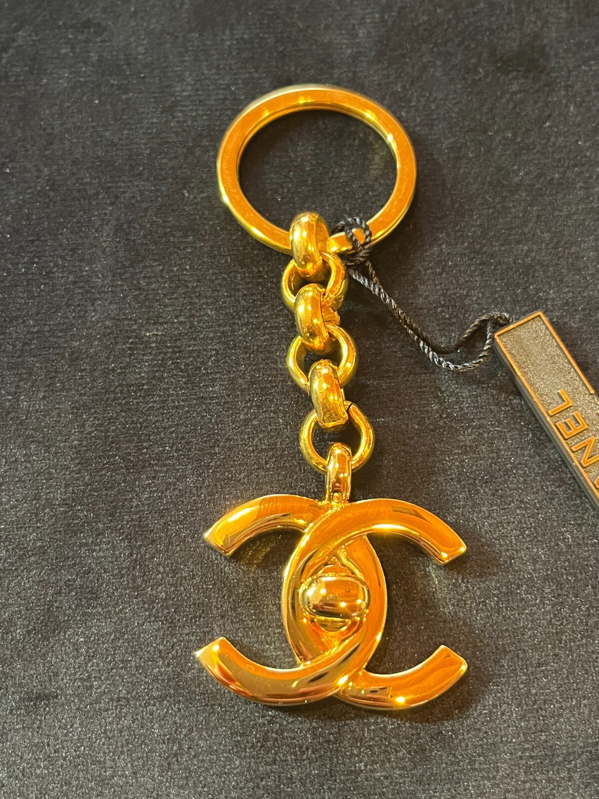 CHANEL Key holder ring Bag charm Chain Coco Vintage Rare CC Turn Lock ...