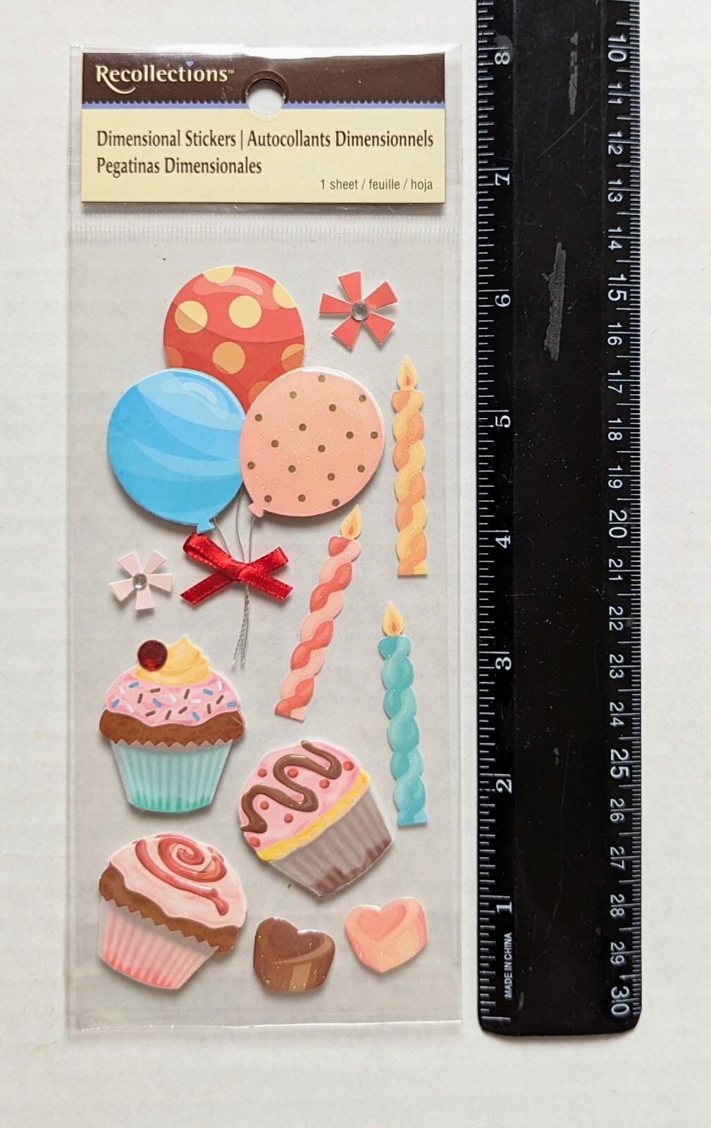 Birthday Party Scrapbooking Stickers by Recollections Balloons Cupcakes ...