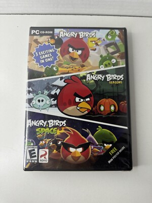 3 In 1 Angry Birds, Seasons, & Space PC Games CD-ROM (Sealed, 2012) New ...