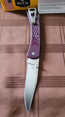 Buck 110 Slim BOS S35vn Super Steel Blade Custom Purple Color Made In U ...