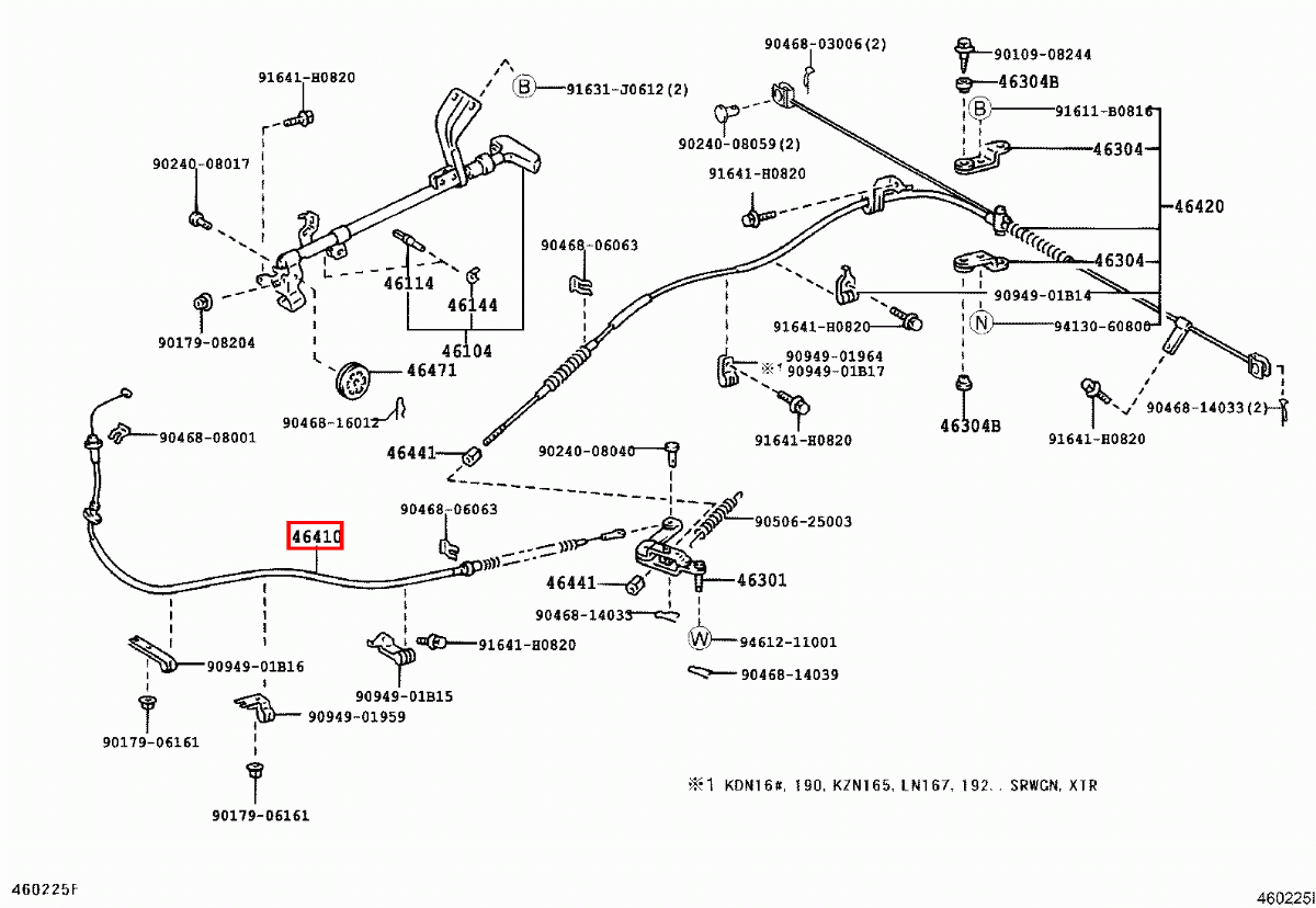 Genuine Toyota Hilux RZN169 RZN167 LN167 LN166 Front Parking Handbrake ...