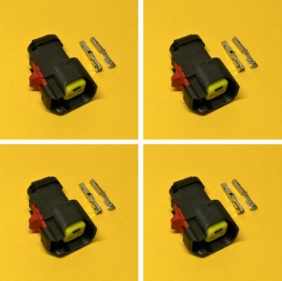Plug set x 4 for EV6 USCAR Fuel Injector Bosch 2 pin quick release ...