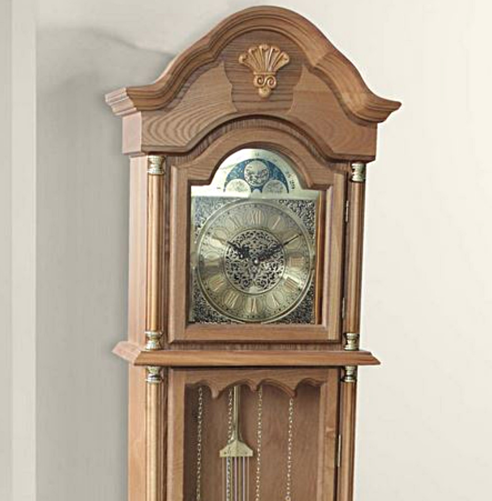 Traditional Grandfather Clock, Roman Numerals, Pendulum, Chimes, Glass ...