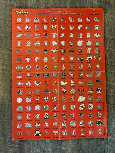 Vintage Pokemon Pokedex Sticker Poster 1999 by Golden Books - NO ...