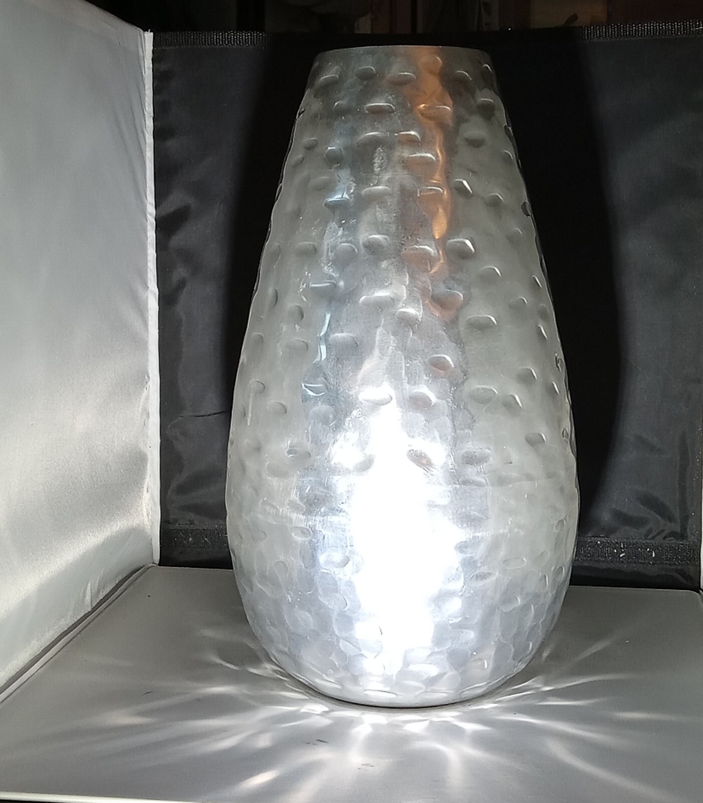 14" Hammered Silver Metal West Elm Vase | eBay