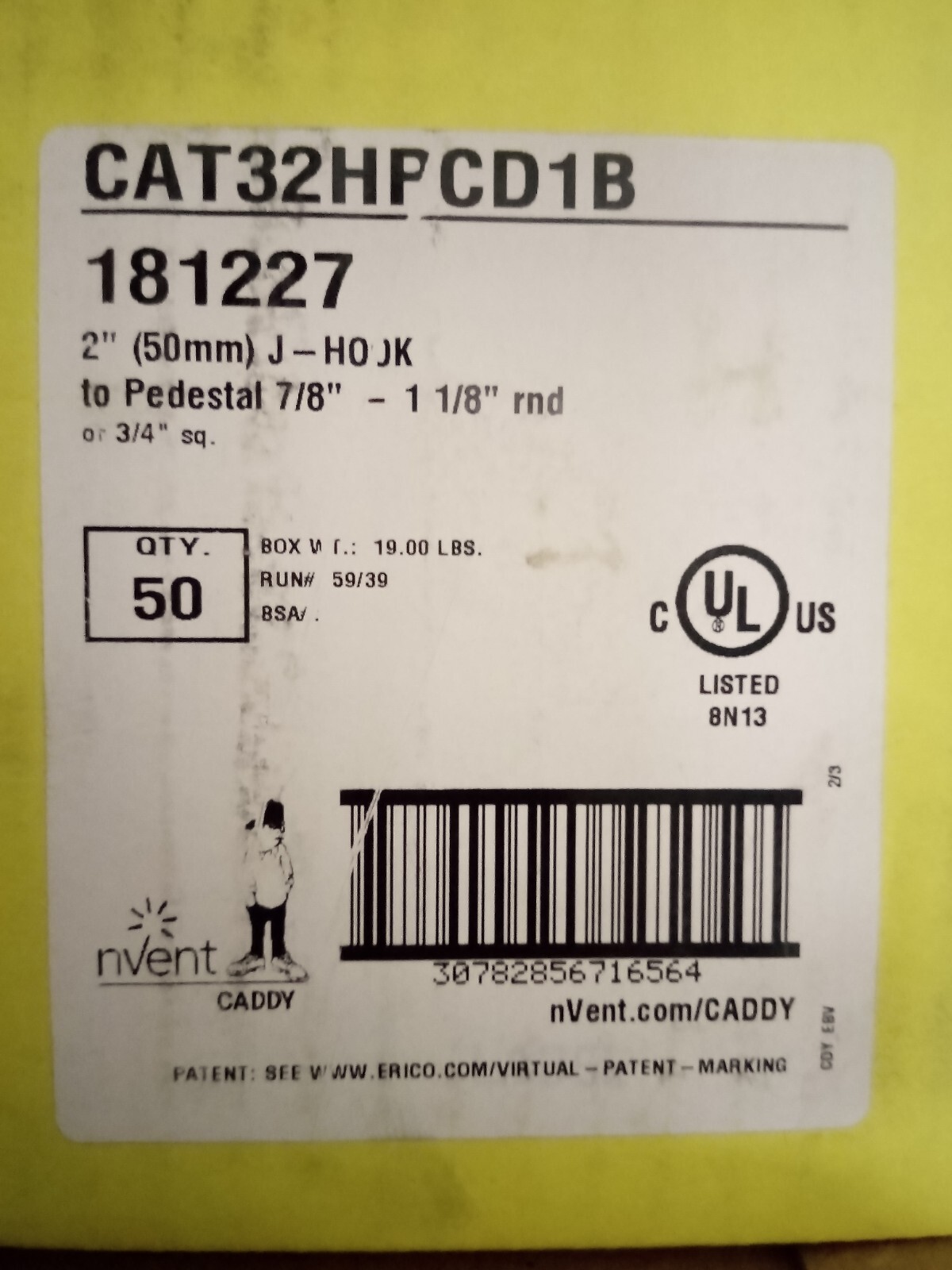 (2) NVENT CADDY CAT32HPCD1B CAT HP J-HOOK WITH PEDESTAL CLAMP 2IN ...