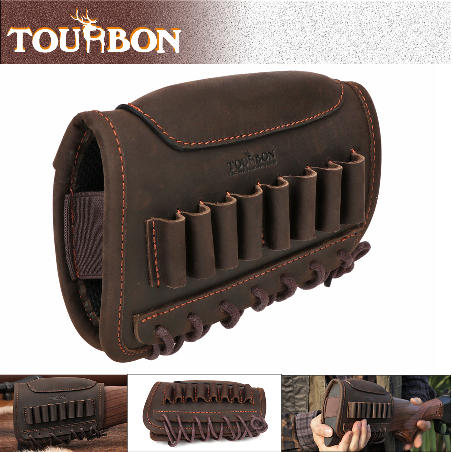 Tourbon Shooting Ammo Pouch Holder Cheek Riser Rest Rifle Buttstock ...