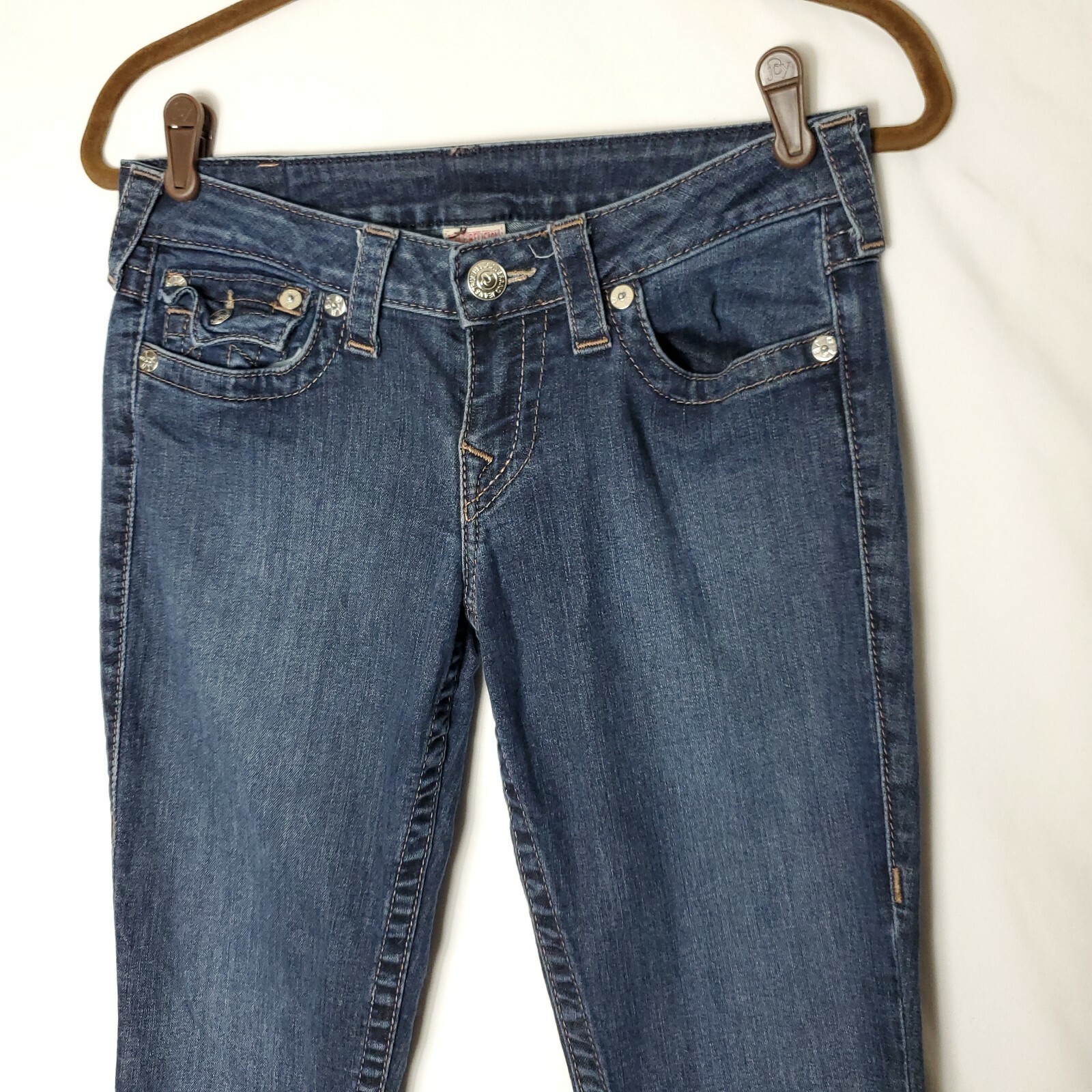 True Religion Embroidered Pocket Skinny Jeans Size 28 - Gem